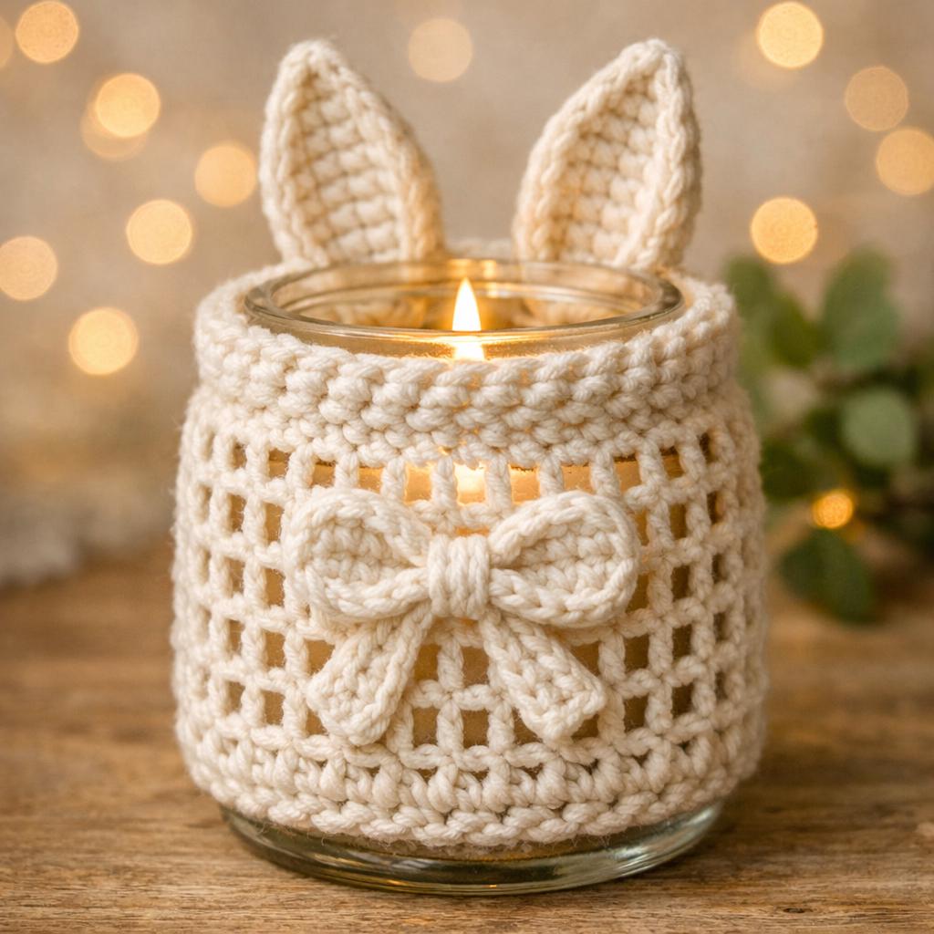 Bunny Candle Cozy Crochet Pattern| Instant Download - Etsy