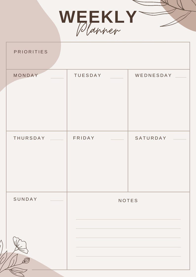 Weekly Planner - Etsy