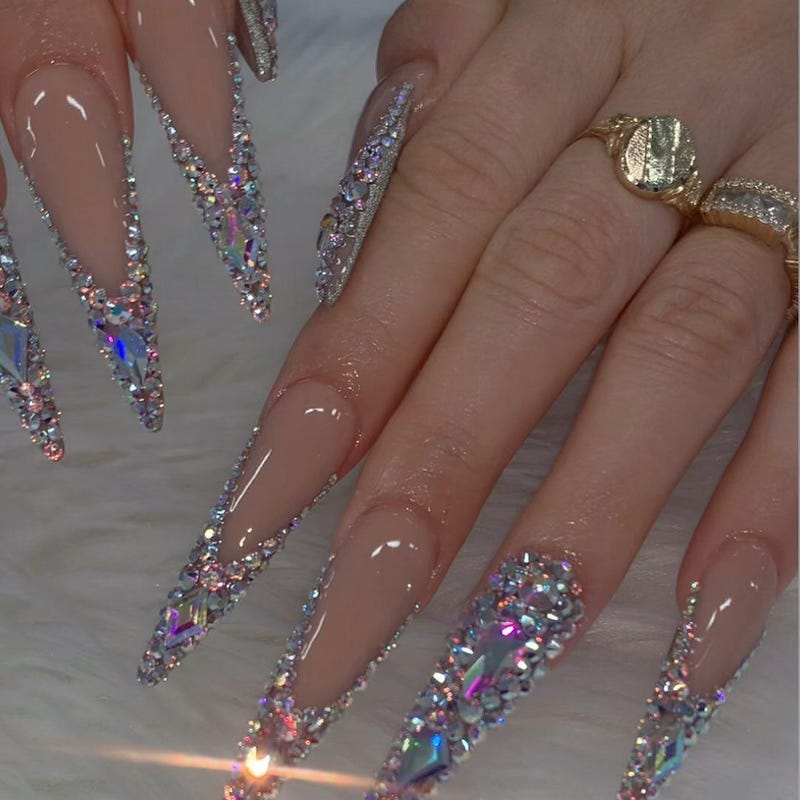 Long Nails With Bling - Etsy