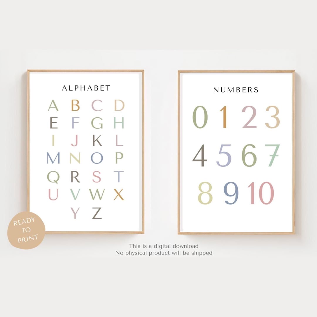 Alphabet and Numbers Poster Set – DIGITAL DOWNLOAD - Etsy