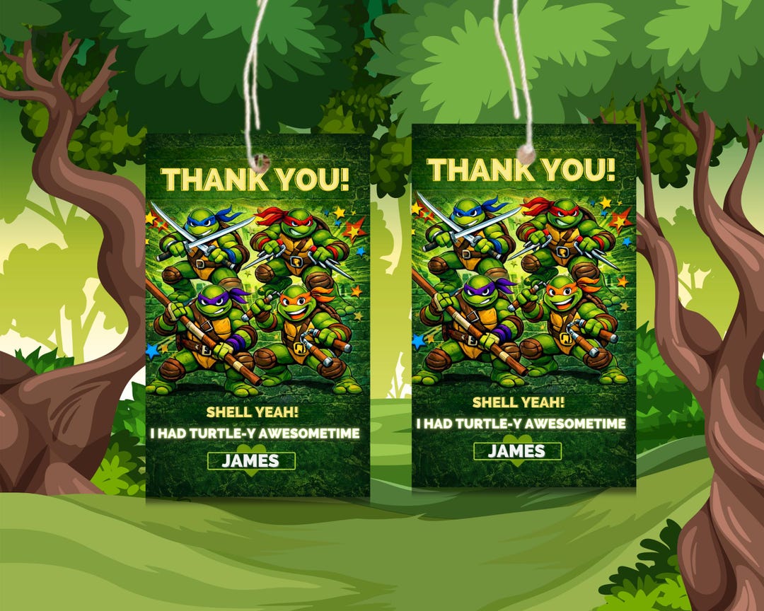 Ninja Turtles Thank You Card | Kids Birthday Party (digital Download ...