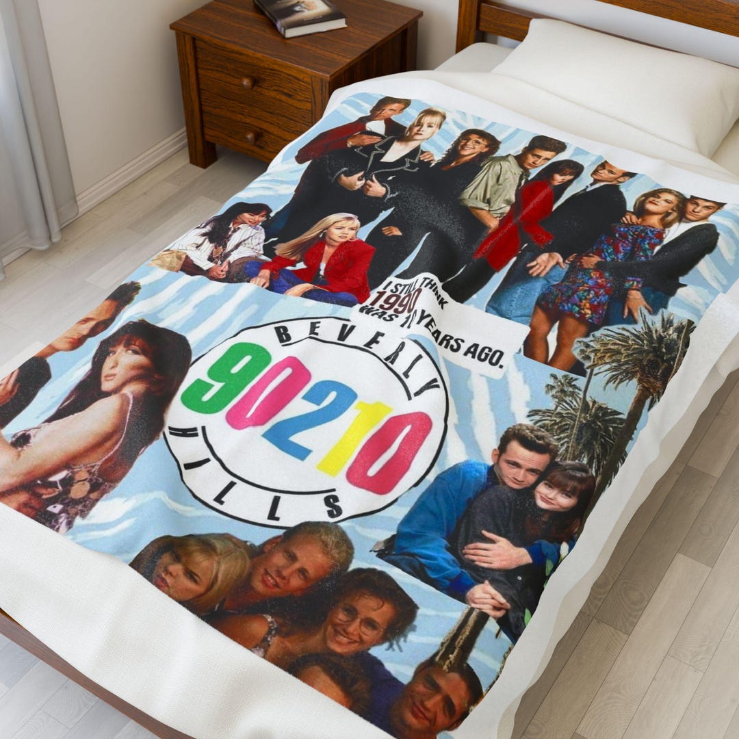 Beverly Hills 90210 Collage Velveteen Plush Blanket | 90s TV Cast Throw ...