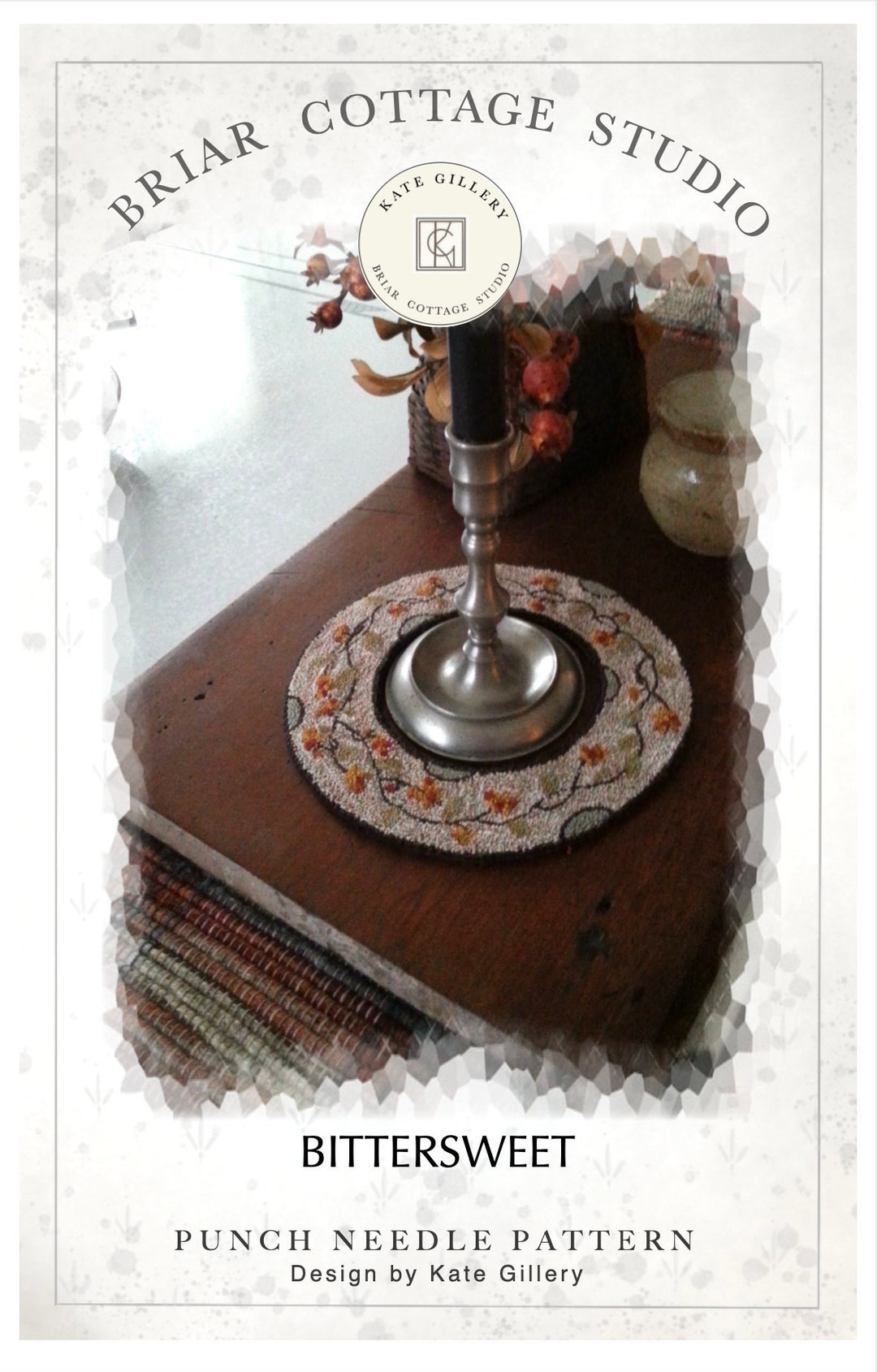 PRINTED - Needle Punch Embroidery Pattern - (bittersweet Candle Ring ...