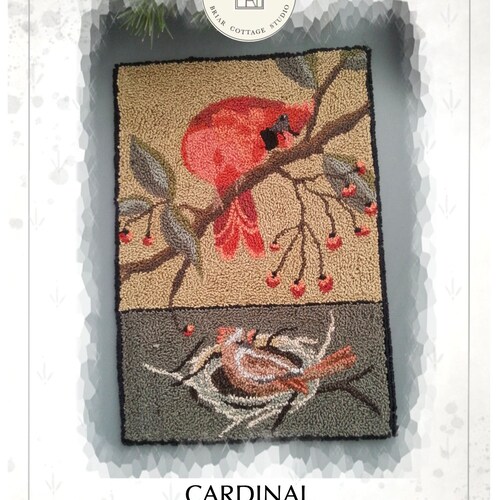 PRINTED Needle Punch Embroidery Pattern cardinal mixer - Etsy