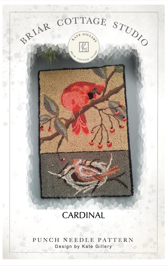 PRINTED Needle Punch Embroidery Pattern cardinal mixer | Etsy