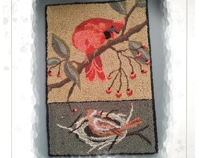 PRINTED Needle Punch Embroidery Pattern cardinal mixer - Etsy