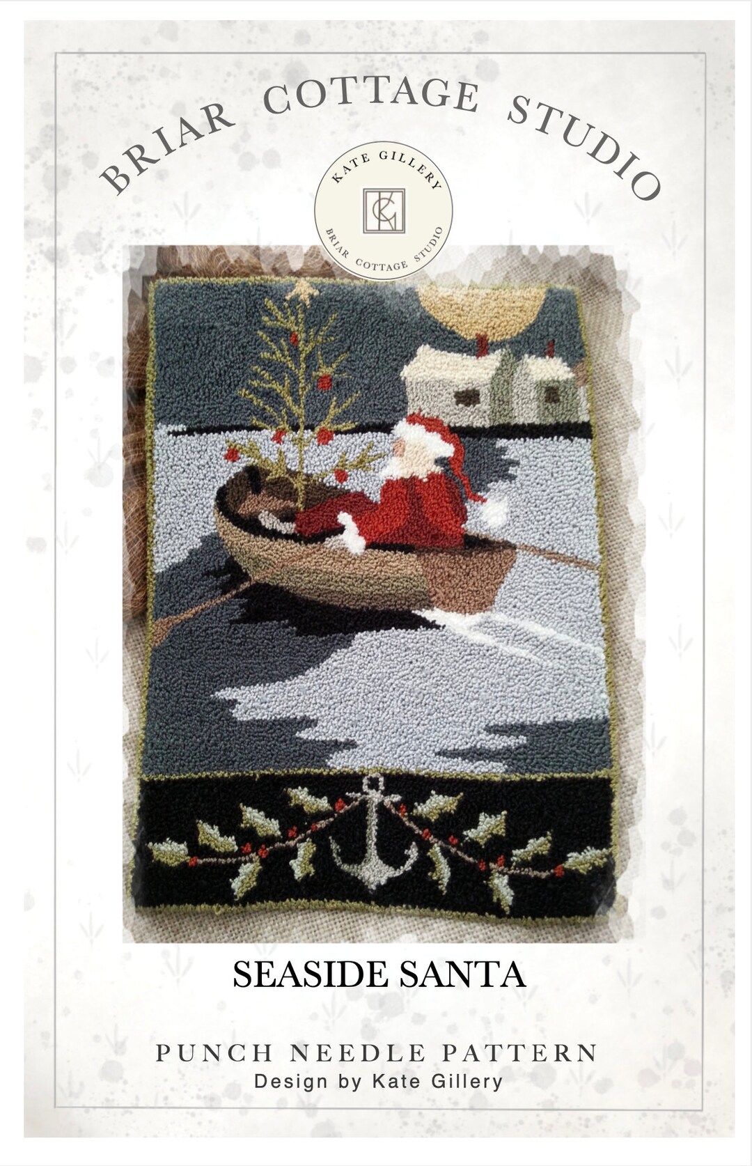 DOWNLOAD - Punch Needle Embroidery Pattern - (seaside Santa) (PNP 160 ...