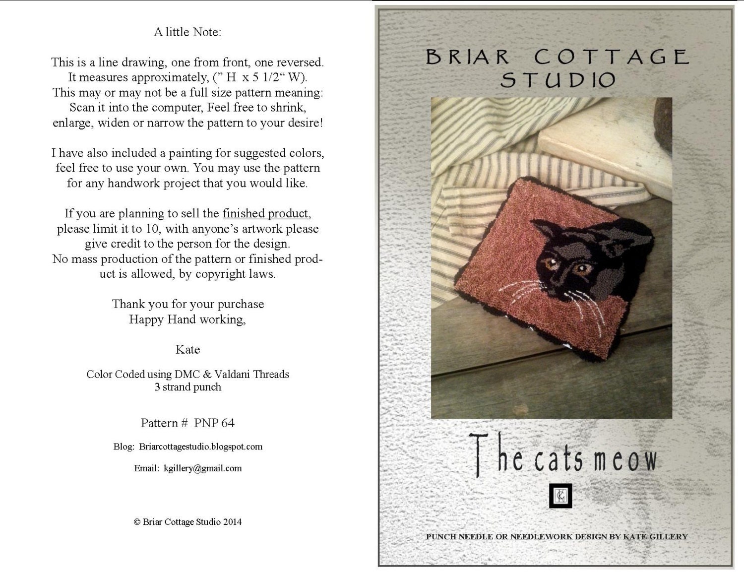 PRINTED Needle Punch Pattern the Cats Meow PNP64P by - Etsy