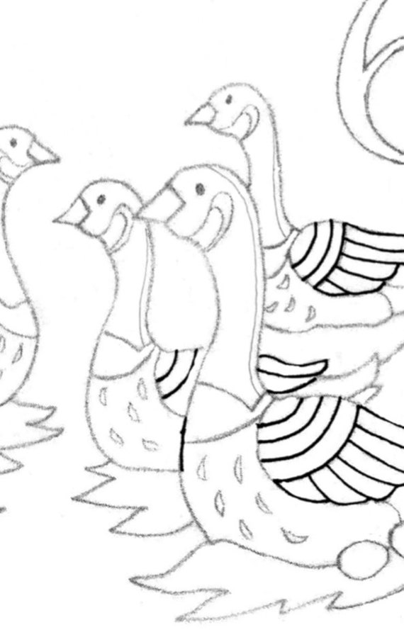 Six Geese A Laying Coloring Pages