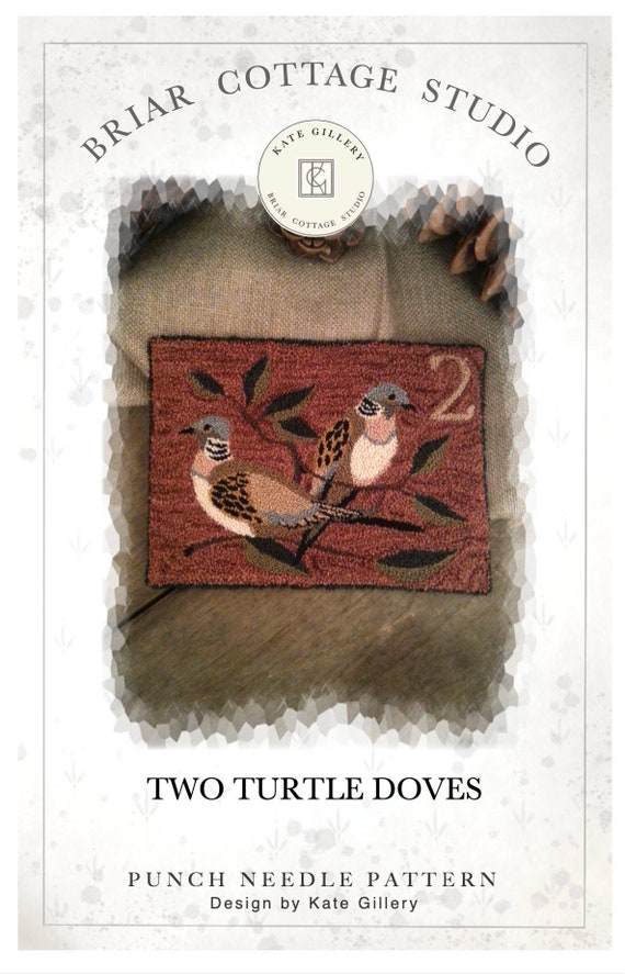 PRINTED Needle Punch Pattern Two Turtle Doves PNP95P | Etsy
