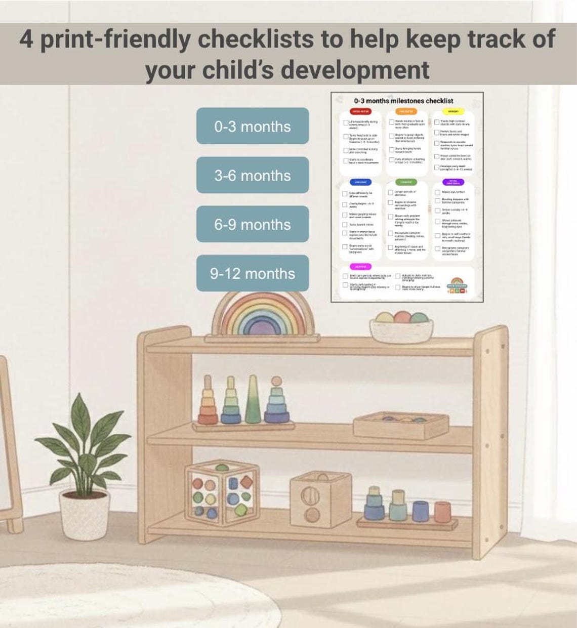 Baby Milestone Checklist 0–12 Months | Development Categories | Digital ...