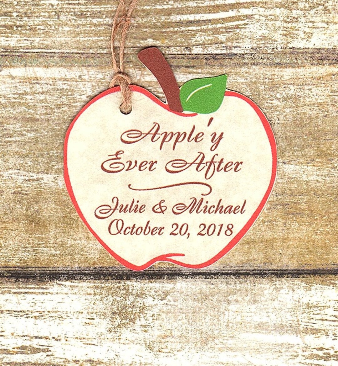 Apple Shaped Tag/wedding Favor Tags/apple Shaped Tag/apple Wedding ...