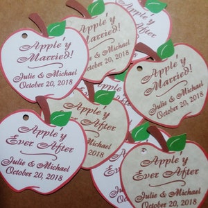 Apple Shaped Tag/wedding Favor Tags/apple Shaped Tag/apple Wedding ...