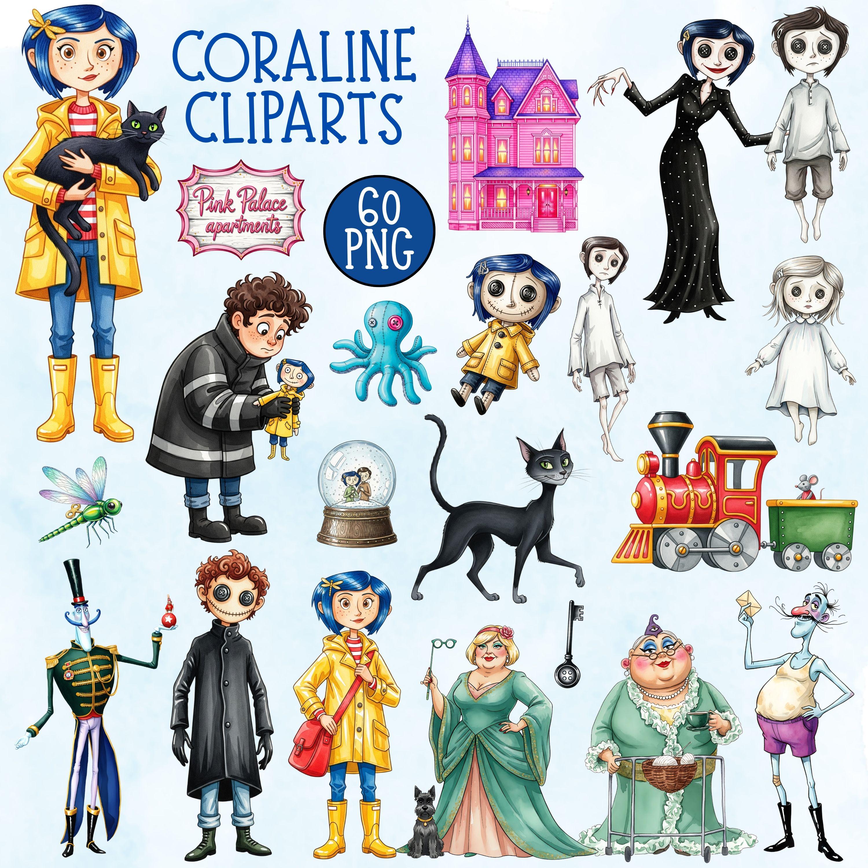 Coraline Watercolor Clipart PNG 60, Coraline PNG, Wybie Bobinsky Spink ...