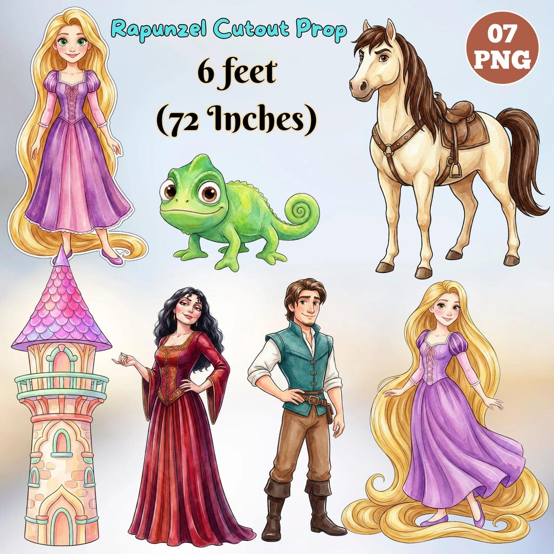 Rapunzel Birthday Party Cutout, Tangled Princess Decor, Princess Cutout ...