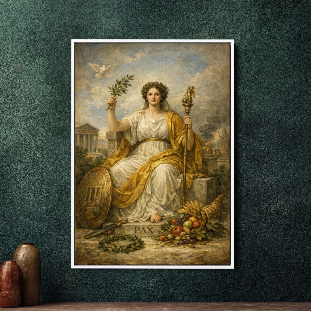 Pax Goddess of Peace Roman Mythology Painting - Large Framed Canvas ...