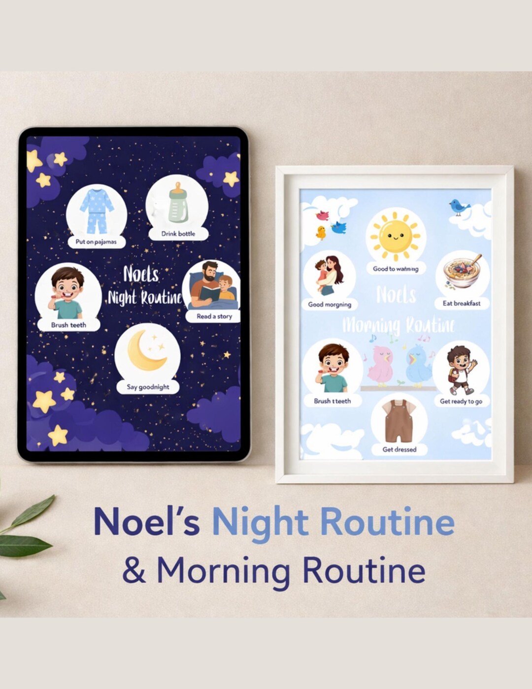 Kids Morning & Night Routine Chart Printable | US Letter | Daily ...