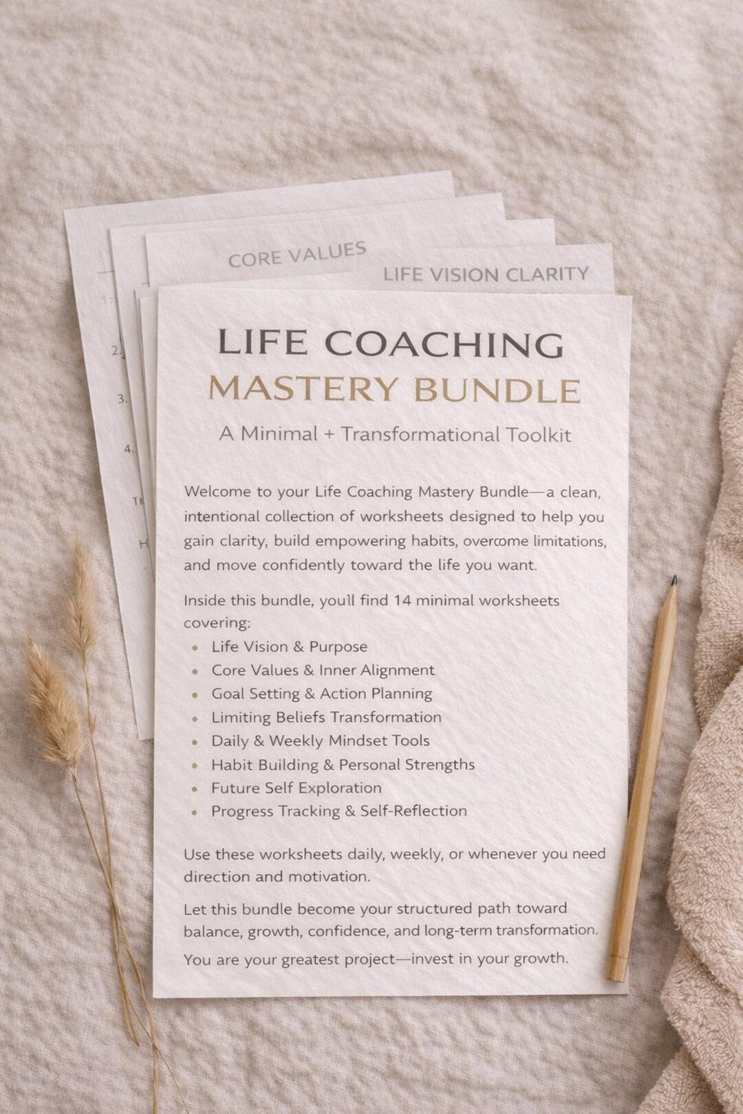 Life Coaching Mastery Bundle Printable |14 Self-development Worksheets ...