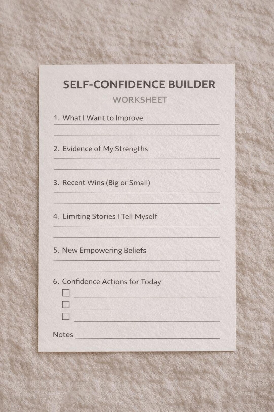 Self-confidence Builder Worksheet | Mindset & Personal Growth Printable ...