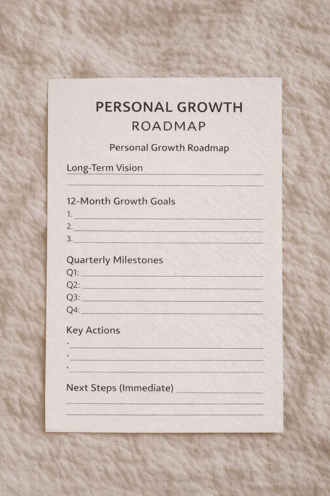 Personal Growth Roadmap Printable | Goal Setting & Self Development ...