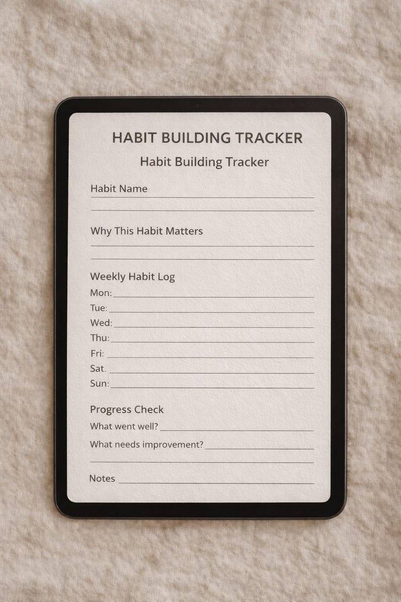 Habit Building Tracker | Minimal Printable Habit Tracker | Productivity ...