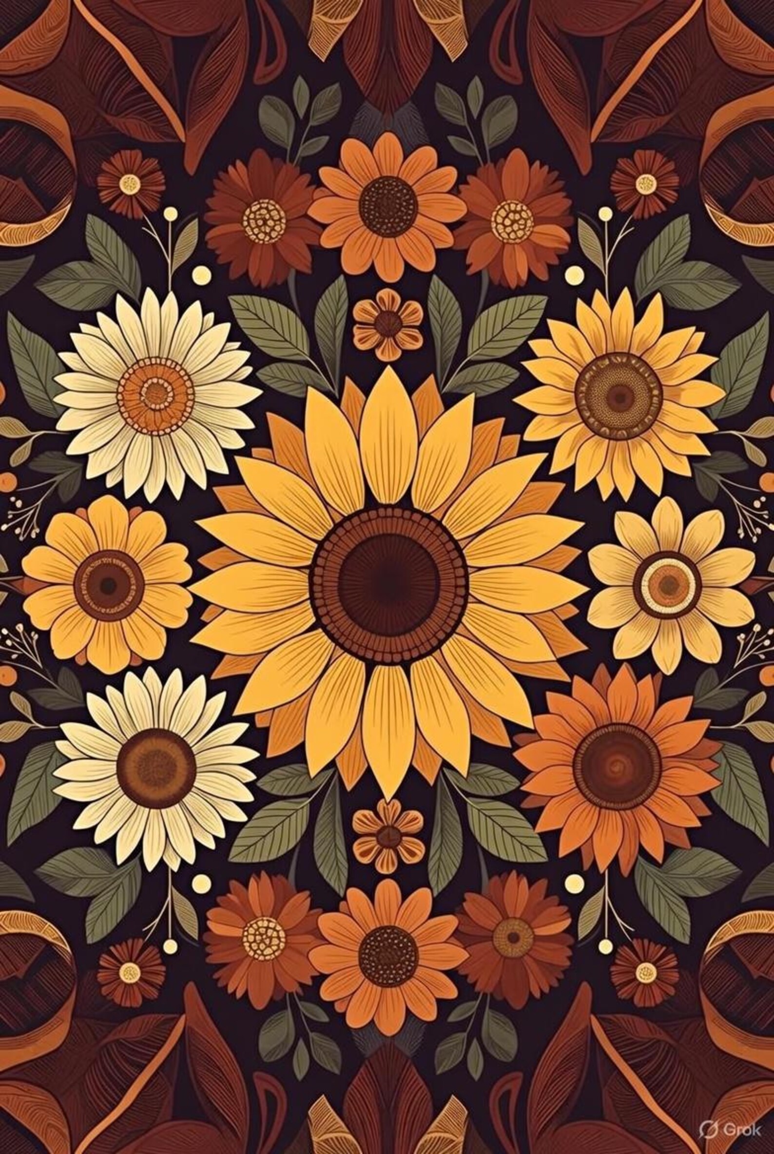 Autumn Radiance – Rustic Sunflower Floral Art Print - Etsy