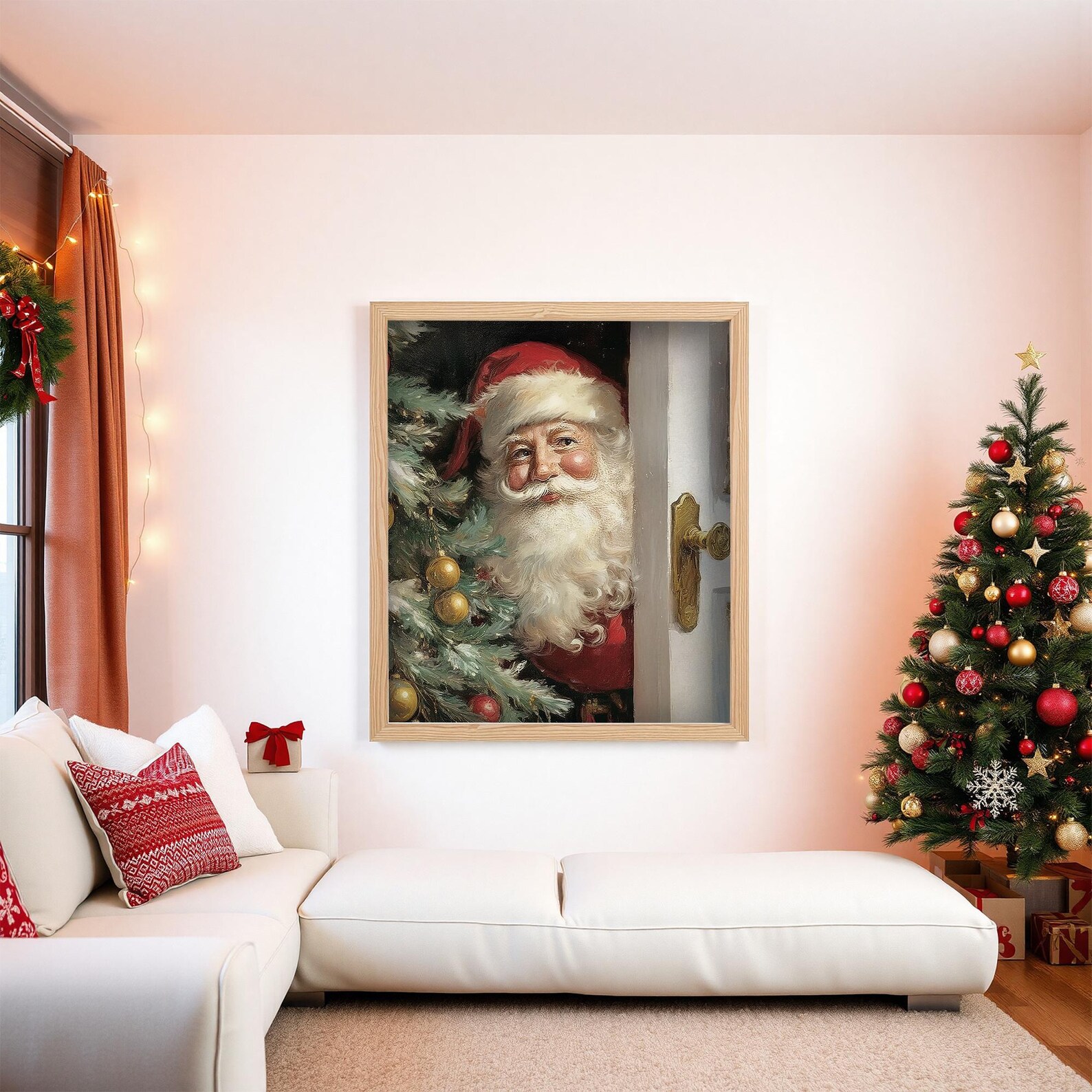 Vintage Santa Claus Christmas Art Print | Retro Holiday Wall Decor ...