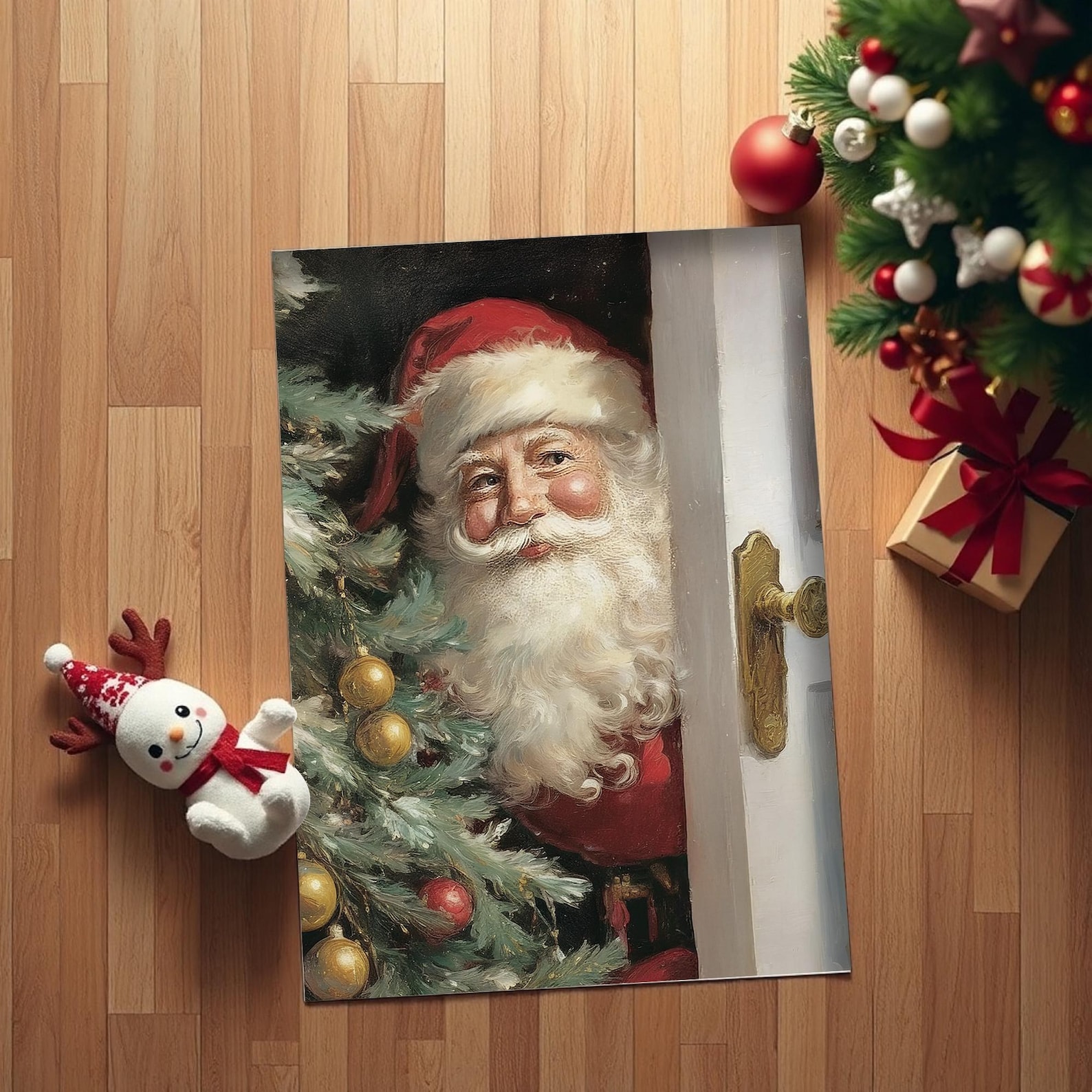 Vintage Santa Claus Christmas Art Print | Retro Holiday Wall Decor ...
