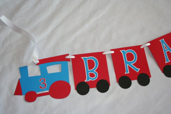 Items similar to Personalized Train Banner on Etsy