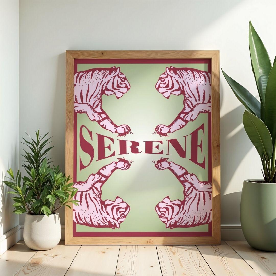 Pink Tiger Poster – Daily Reminder Print – Positive Quote Color ...