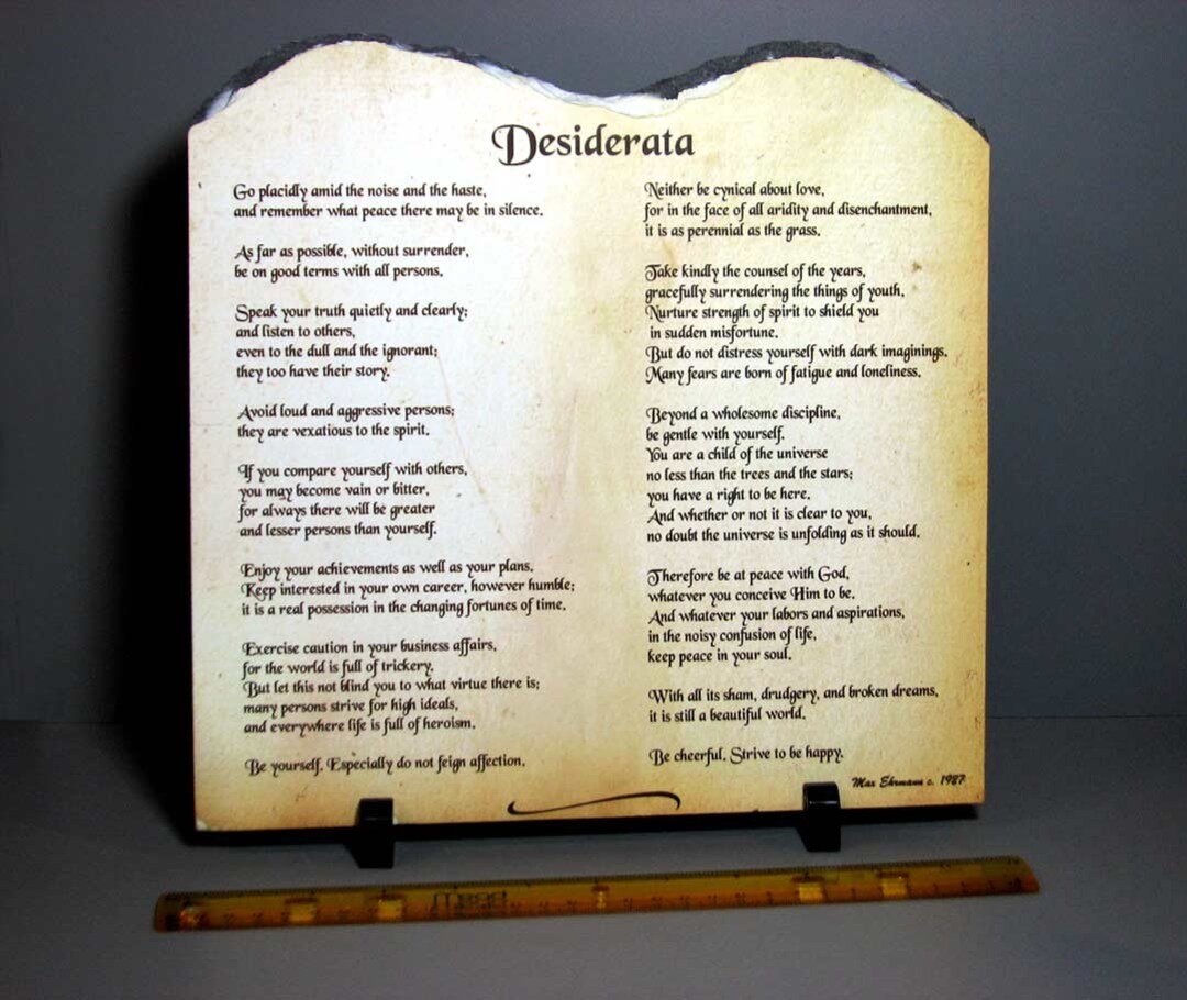 Large Desiderata PHOTO SLATE - Inspirational Any Occasion Gift With ...