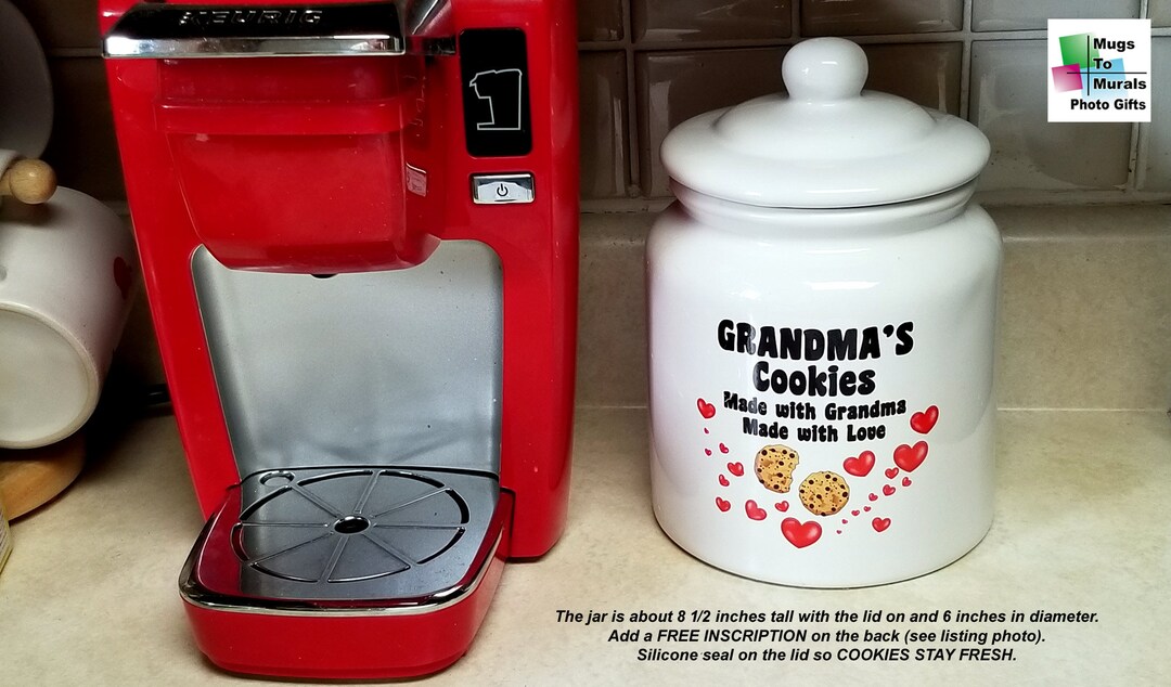 Ceramic COOKIE JAR "made With Love" for Grandma, Mom, Aunt Gift FREE ...