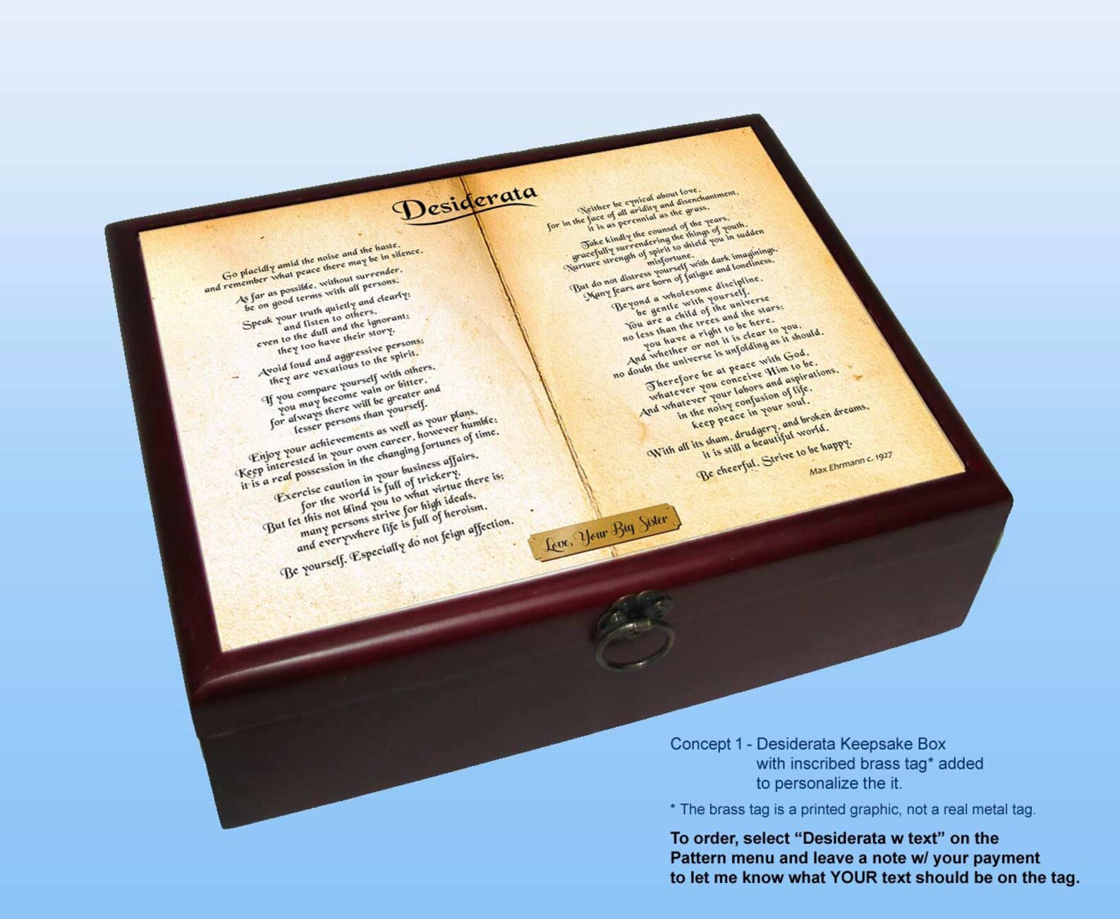 Desiderata Keepsake Box 6x8 Ceramic Top Any Occasion Gift or With ...
