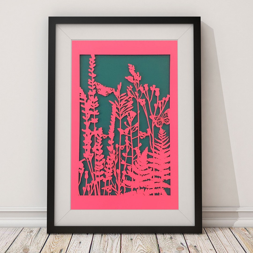 A4 Wild Flower Laser Cut Print // Nature Print, Botanical Print, Flower ...