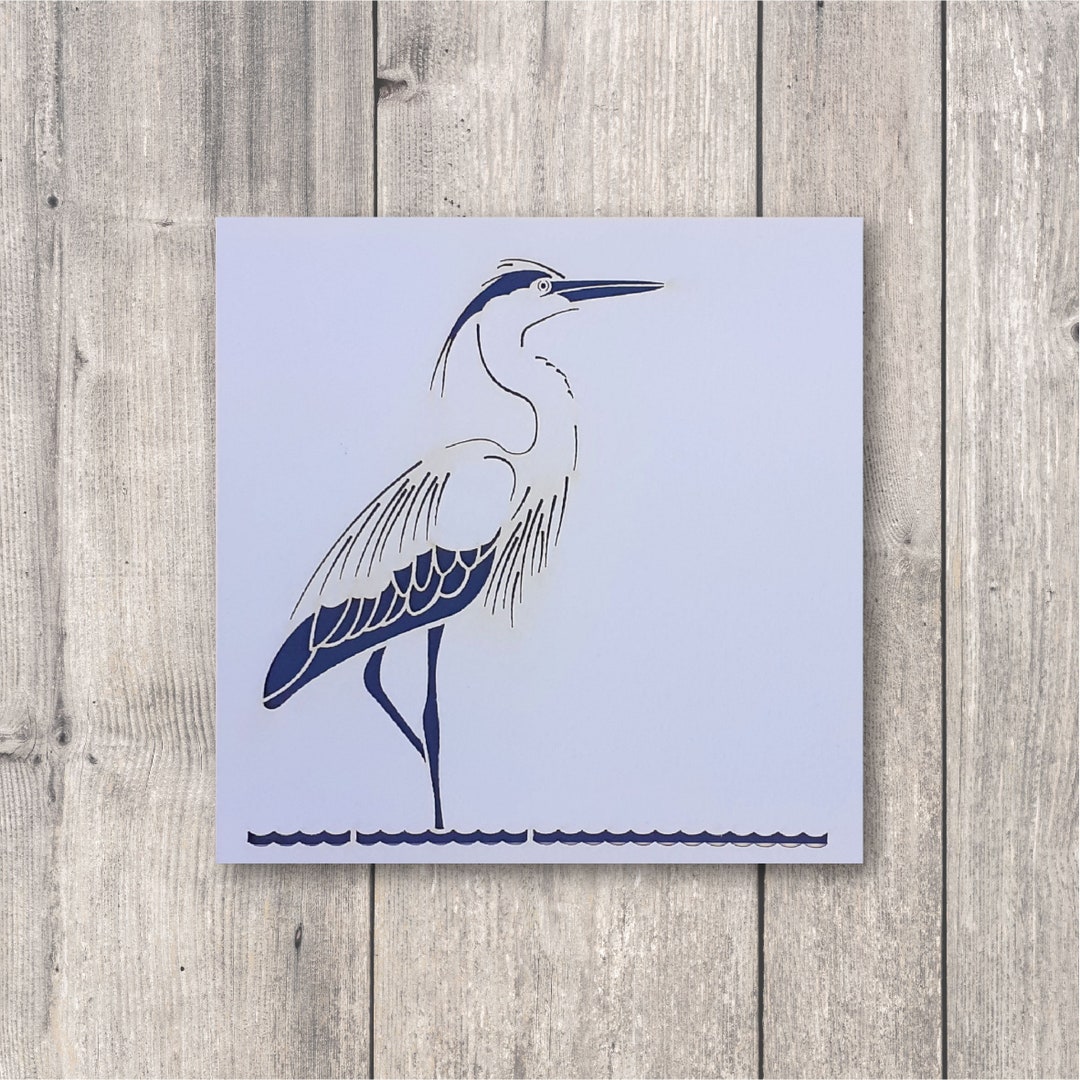 Laser Cut Heron Card: Handmade British Wildlife Bird Card - Etsy