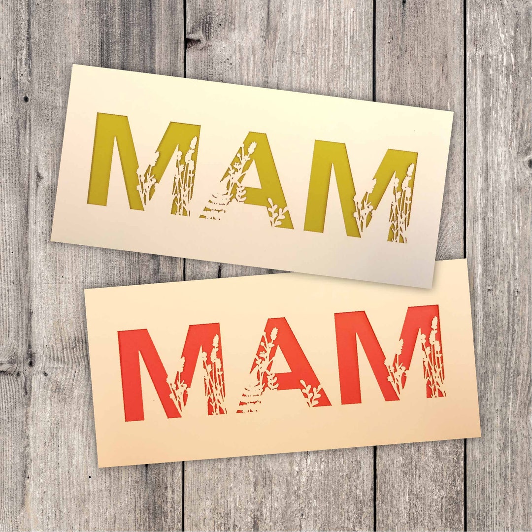 Wildflower 'mam' Card: Laser Cut Mother's Day Card - Etsy