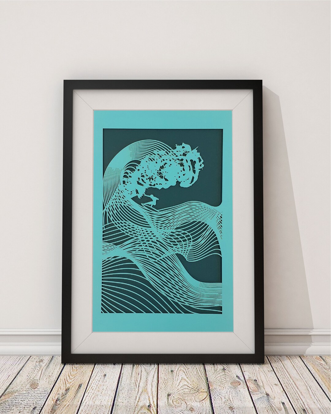 A4 Surfer Laser Cut Print // Surfing Print, Coastal Print, Ocean Print ...