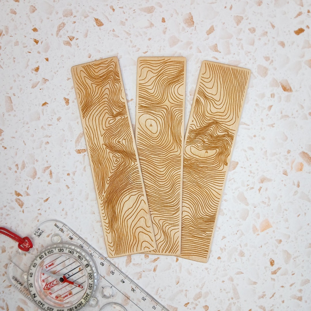 British 3 Peaks Wooden Bookmark Set: Topographic Hiking Gift - Etsy UK