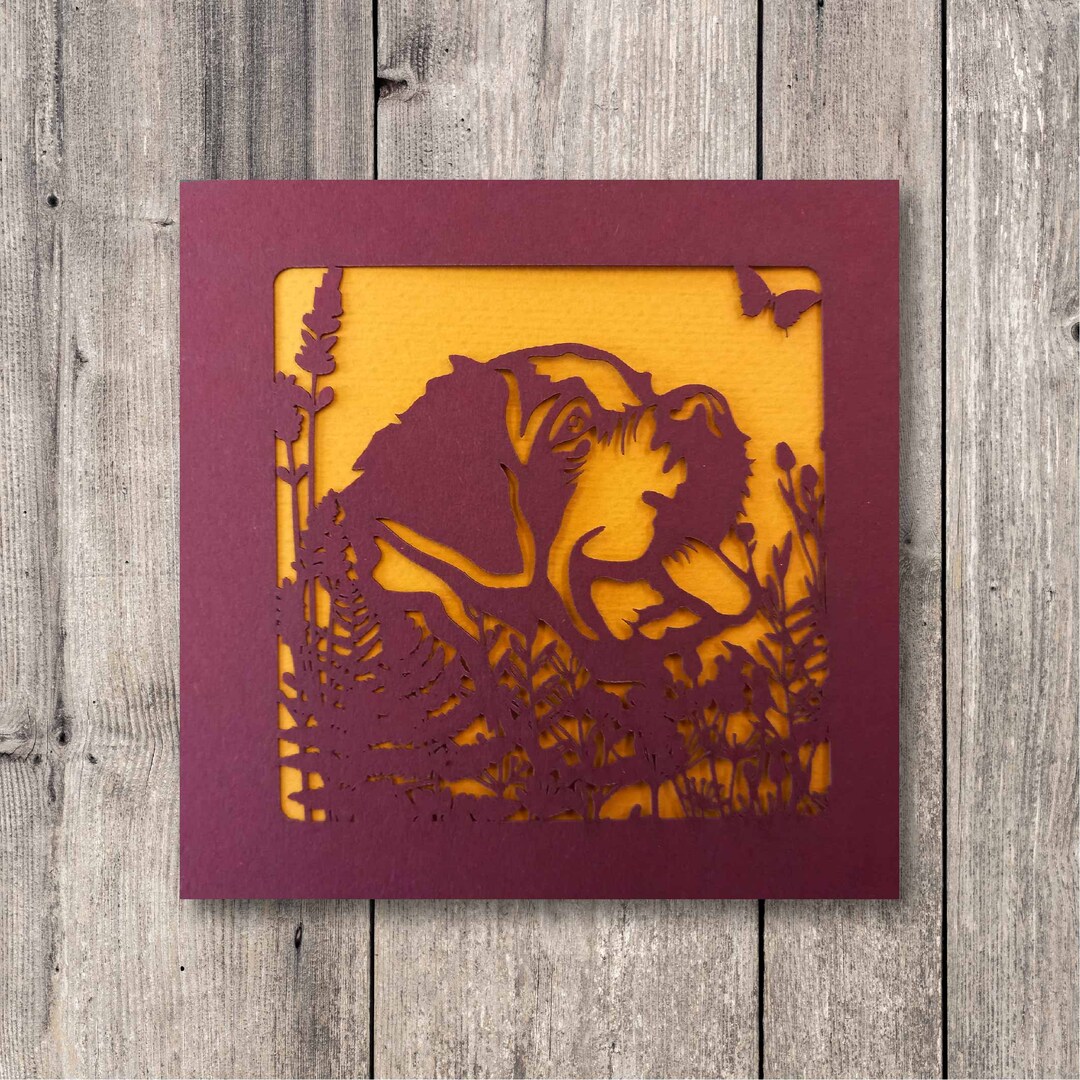 St Bernard Card // Dog Card, Blank Card, Handmade, Laser Cut, Papercut ...