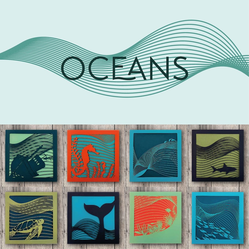 Ocean Card Complete Collection 8 Designs Ocean Theme | Etsy