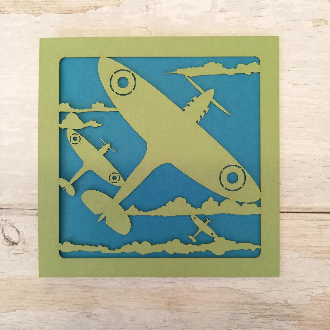 Spitfire Card // Classic Aircraft Card, Vintage Plane Card, Card for ...