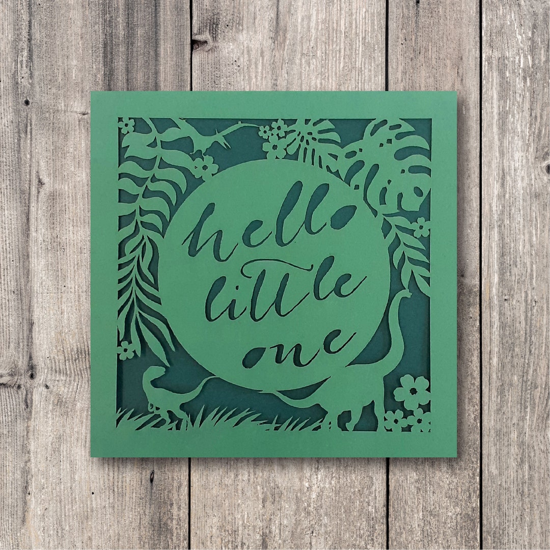 New Baby Dinosaur Card // Dino Baby Card, Hello Little One Dinosaur ...