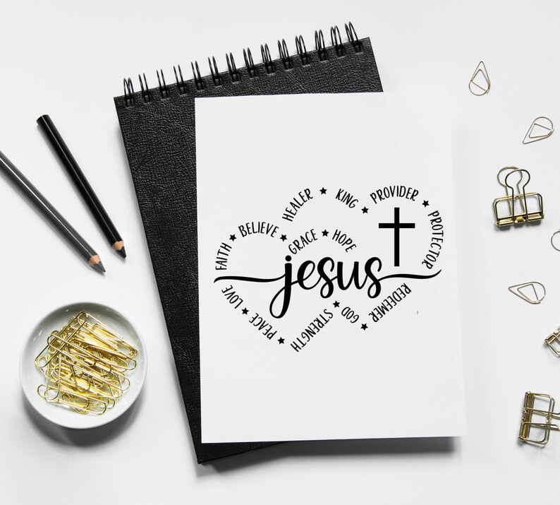 Heart Shaped Jesus Svg, Christian Religious Svg, Religious Cross Svg ...