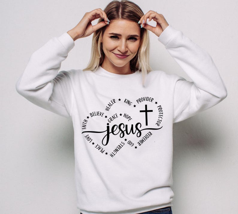 Heart Shaped Jesus Svg, Christian Religious Svg, Religious Cross Svg ...