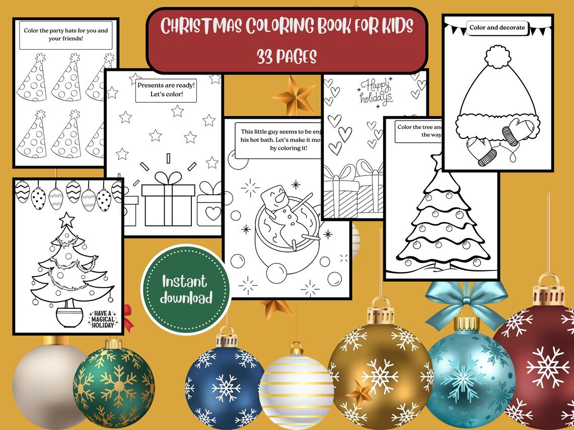33 Christmas Coloring Pages | Printable Holiday Fun | Easy Activity for ...