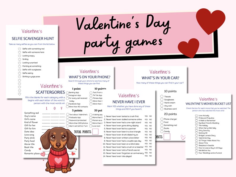 Valentine's Day Party Games Printable Bundle of 22 Fun Activities - Etsy