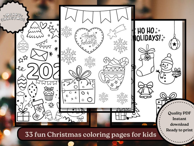 33 Christmas Coloring Pages | Printable Holiday Fun | Easy Activity for ...