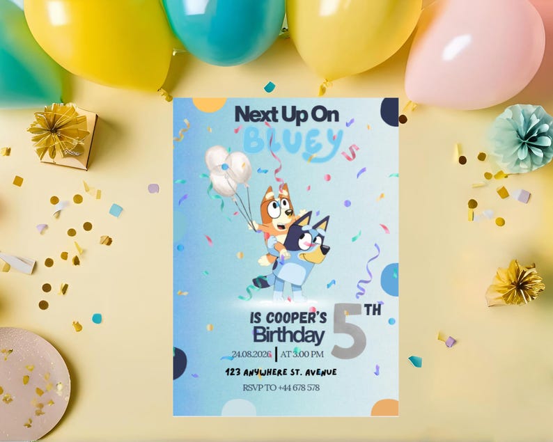 Bluey Birthday Invitation - Etsy