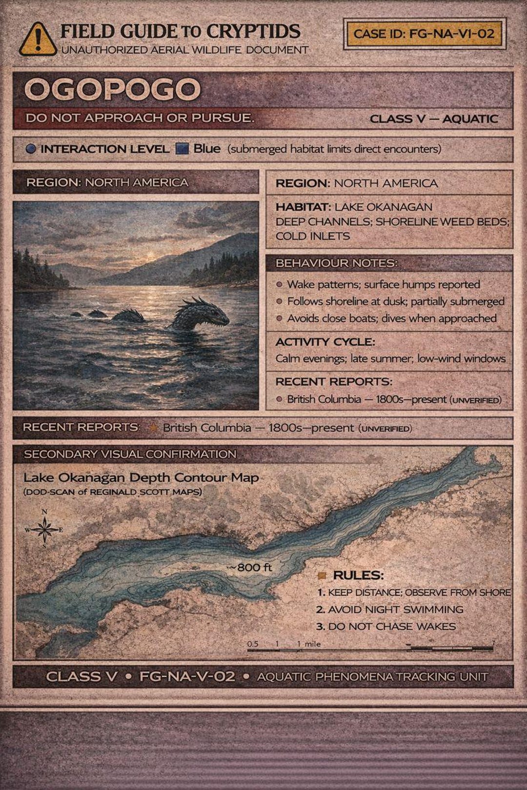 Mokele Mbembe Cryptid Field Guide Poster Living Dinosaur Congo Jungle ...