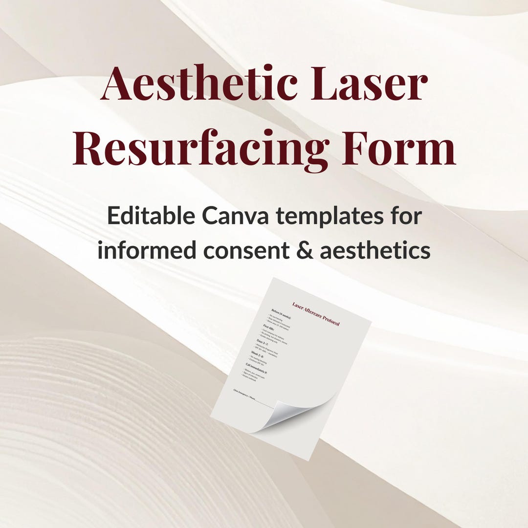 Laser Consent Form A4 Editable Template - Etsy